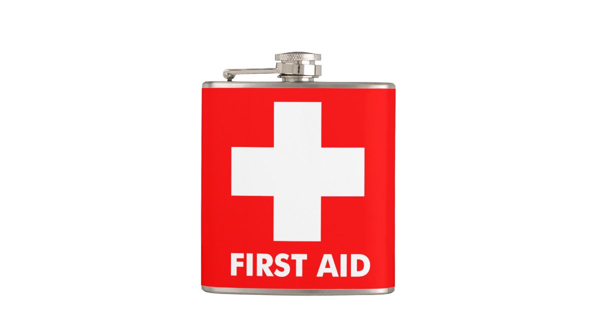 311 First Aid Flask Red | Zazzle