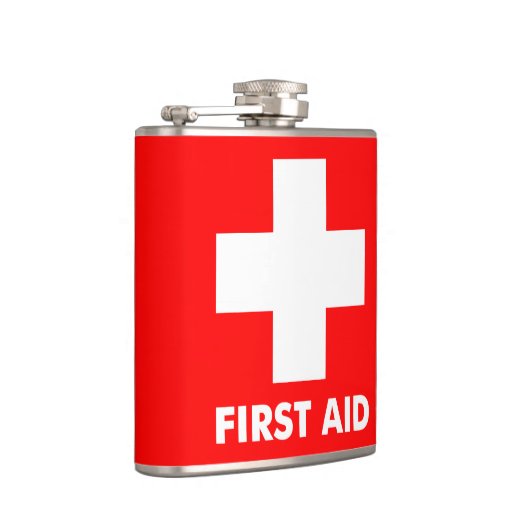 311 First Aid Flask Red | Zazzle