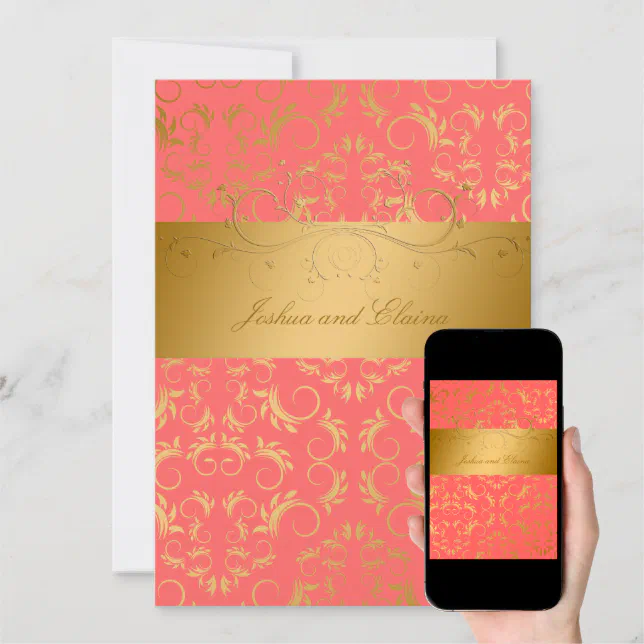 311-Golden diVine | Mango Invitation | Zazzle