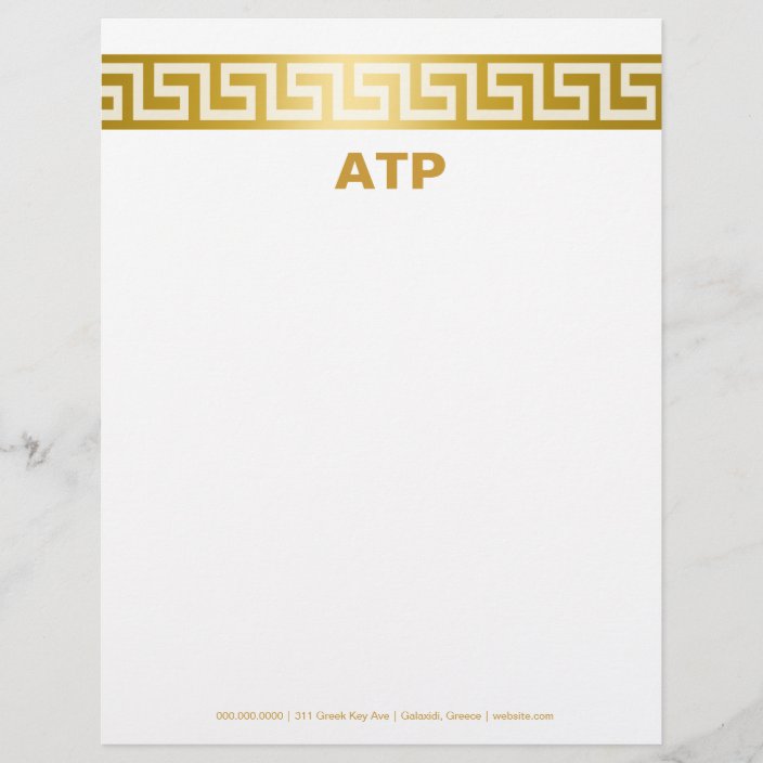 311-Golden Greek Key Letterhead | Zazzle.com