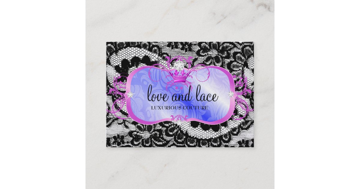 311 Lavish Hot Pink Iris Platter & Lace Business Card | Zazzle