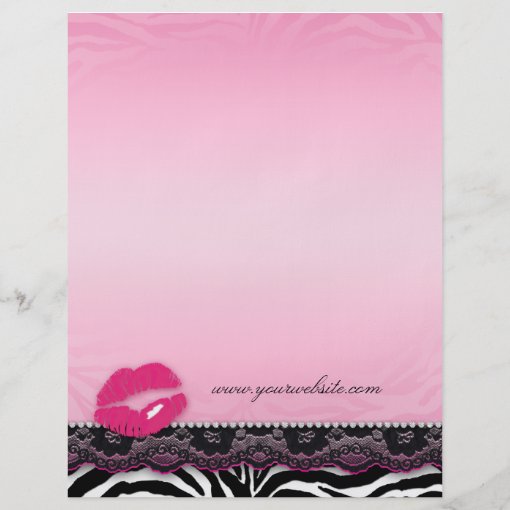 311 Makeup Flyer Hair Salon Zebra Lips Lace Pink | Zazzle