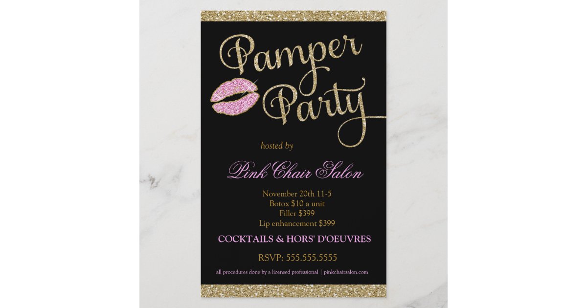 311 Pamper Party Sparkle Lips Flyer | Zazzle