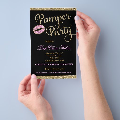 311 Pamper Party Sparkle Lips Flyer | Zazzle