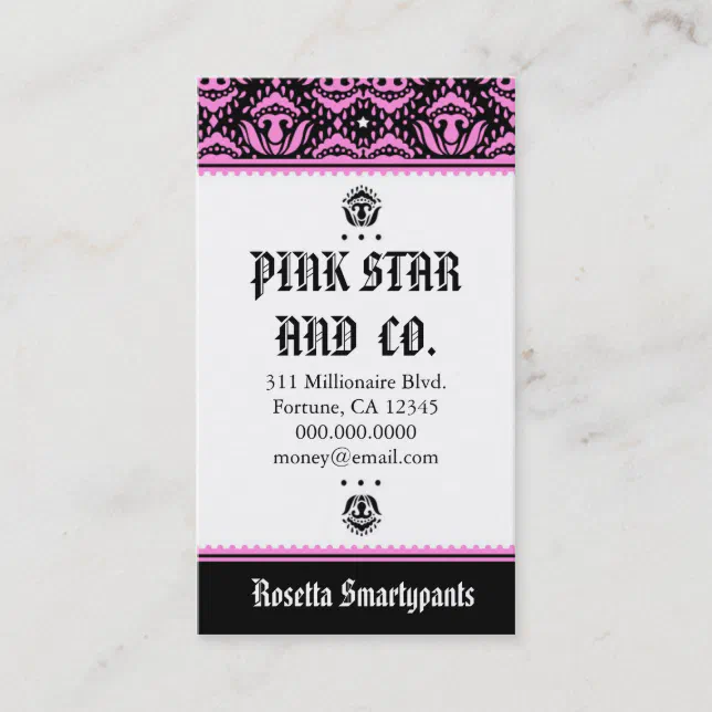 311 Pink Star Business Card | Zazzle