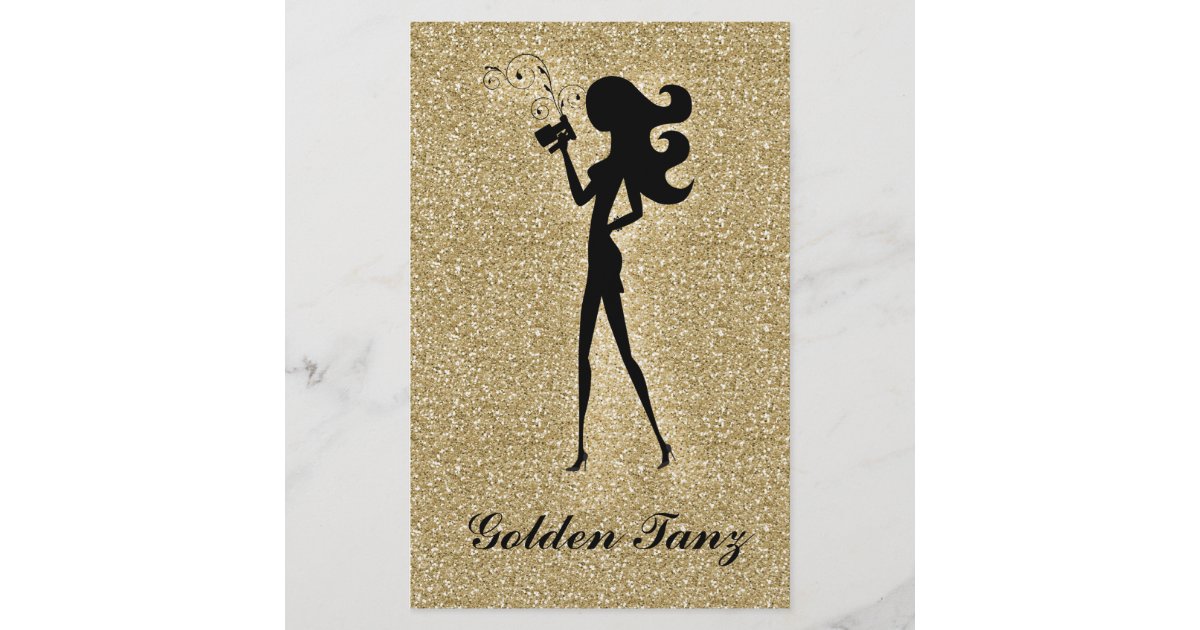 311 Spray Tan Flyer Gold Faux Sparkle | Zazzle