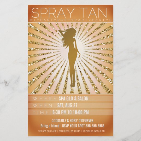 311 Sunburst Spray Tan Party Flyer | Zazzle.com