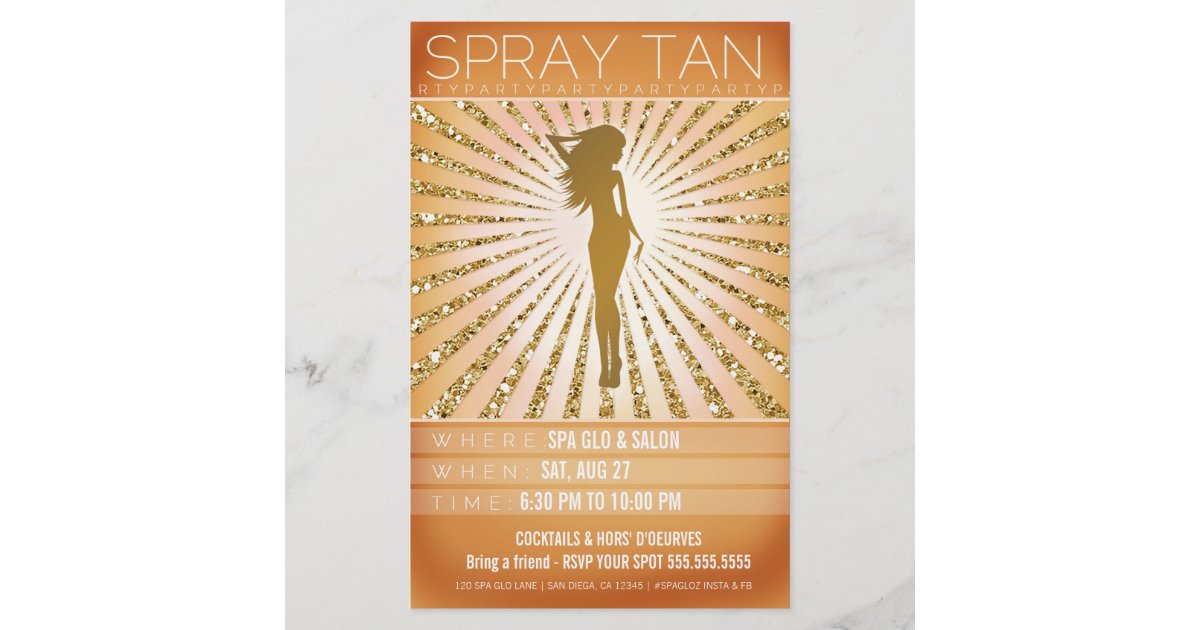 311 Sunburst Spray Tan Party Flyer | Zazzle