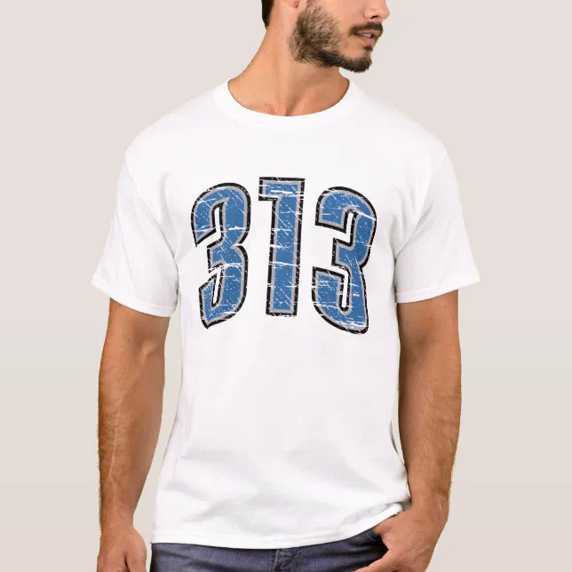 313 (Area Code) T-shirt | Zazzle