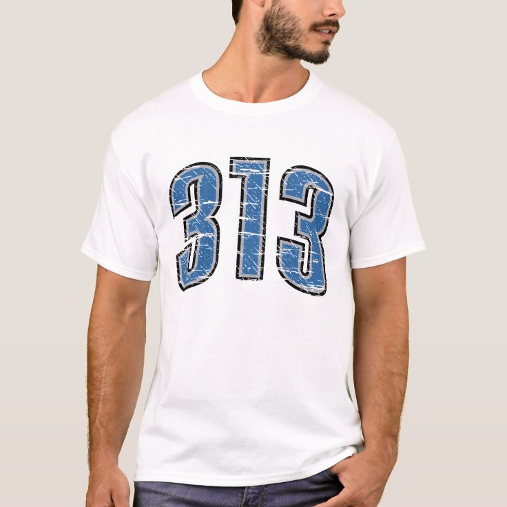 313 (Area Code) T-shirt | Zazzle