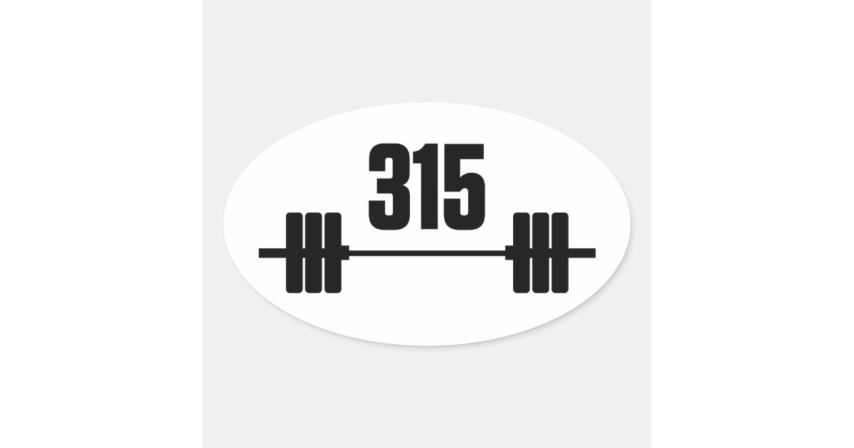 315 lbs. Barbell Sticker | Zazzle