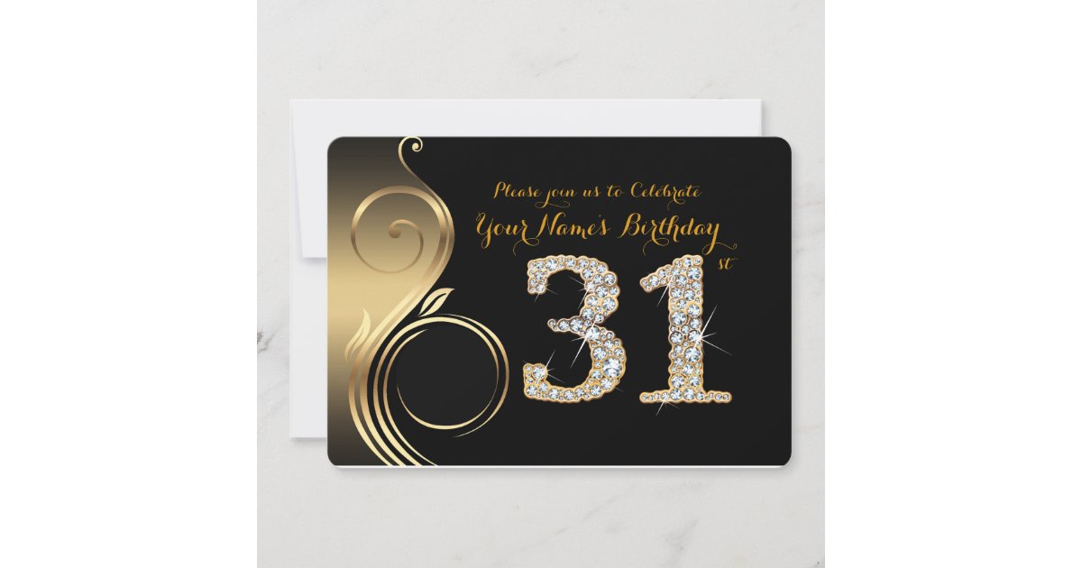 31st,Birthday Invitation,Number Diamond,Photo Invitation | Zazzle
