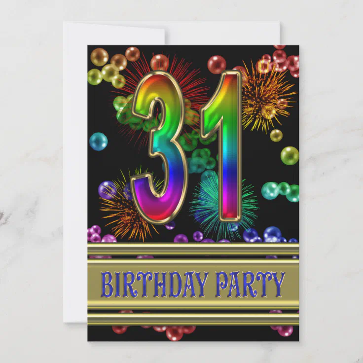 31st Birthday party Invitation with bubbles | Zazzle