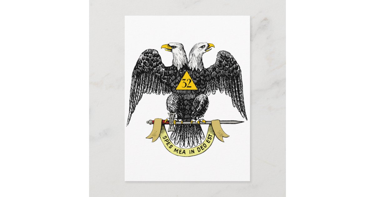 32nd Degree Scottish Rite Black Eagle Postcard | Zazzle