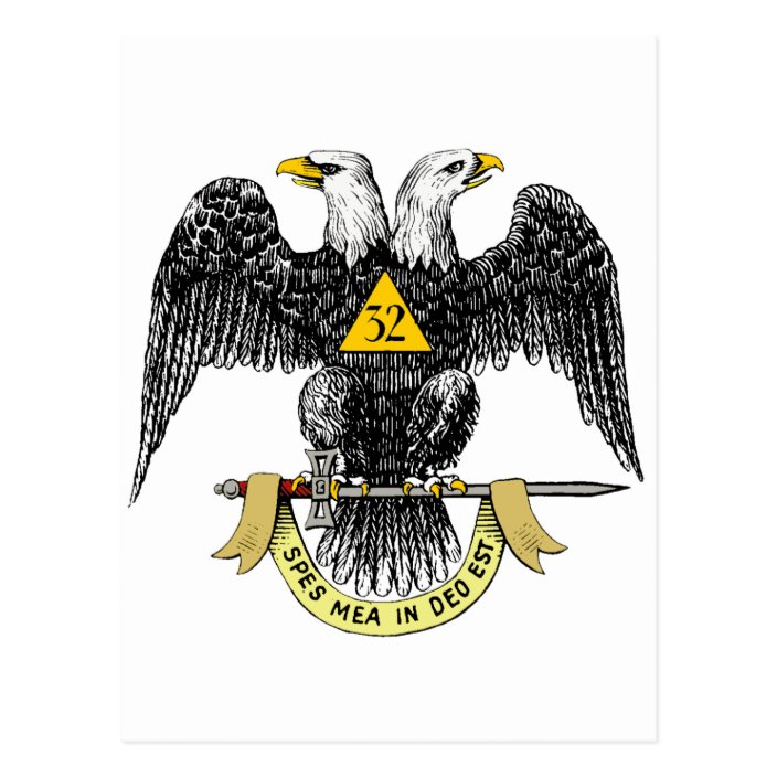 32nd Degree Scottish Rite Black Eagle Postcard | Zazzle.com