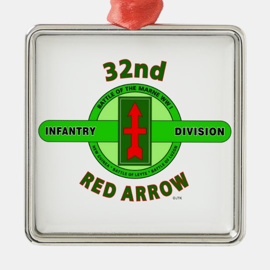 32ND INFANTRY DIVISION "RED ARROW" METAL ORNAMENT | Zazzle.com