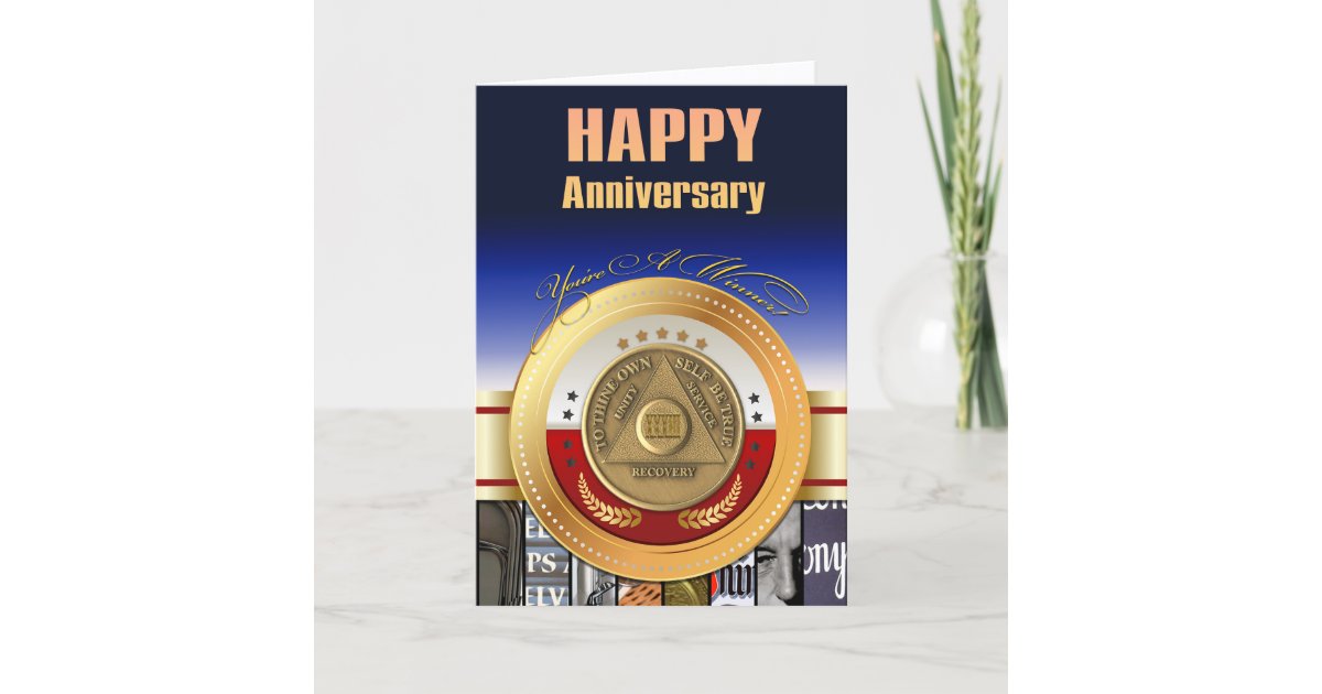 33 Year AA Anniversary Coin You're A Winner Award Card | Zazzle
