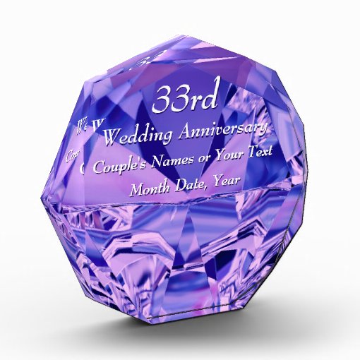 33 Year Wedding Anniversary Traditional Gift | Zazzle