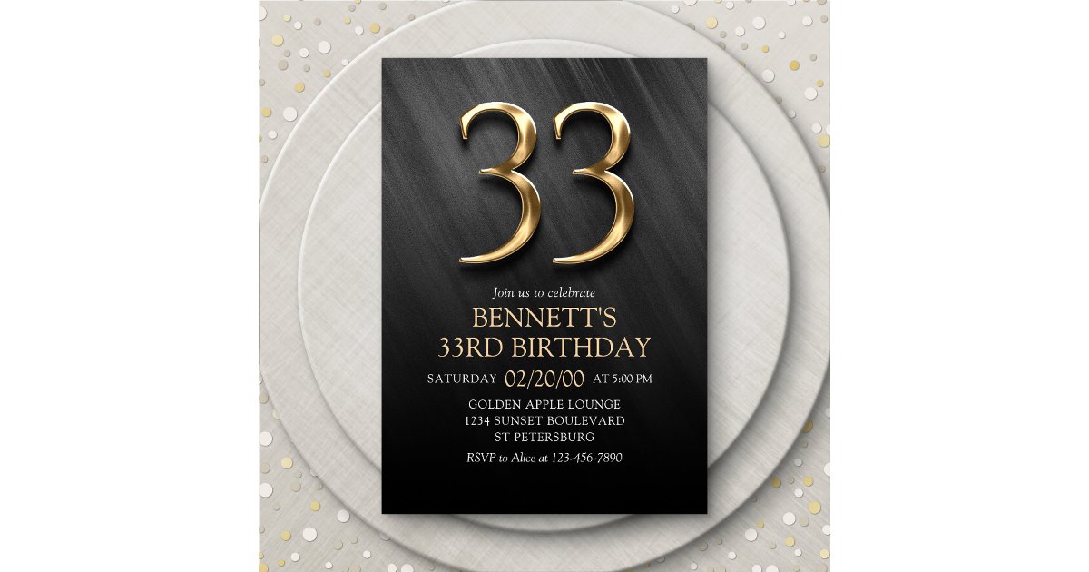 33rd Birthday Invitation | Zazzle