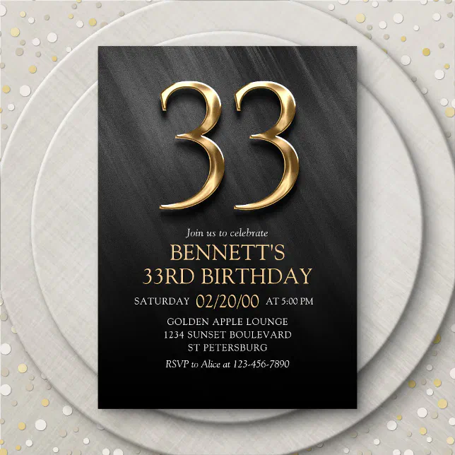 33rd Birthday Invitation | Zazzle