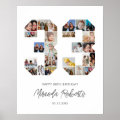33rd Birthday Number 33 Custom Photo Collage Poster | Zazzle