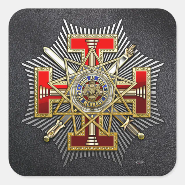 33rd Degree: Sovereign Grand Inspector General Square Sticker | Zazzle