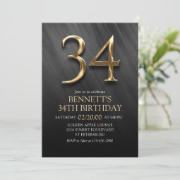 34th Birthday Invitation | Zazzle