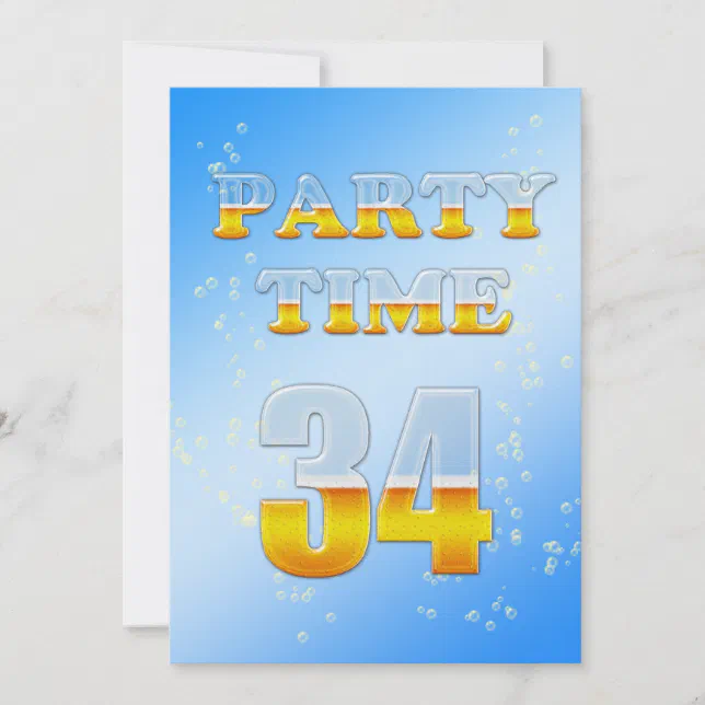 34th birthday party invitation with beer | Zazzle