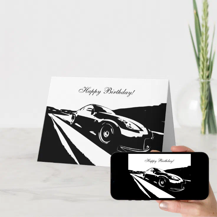 350Z car themed Birthday Card | Zazzle