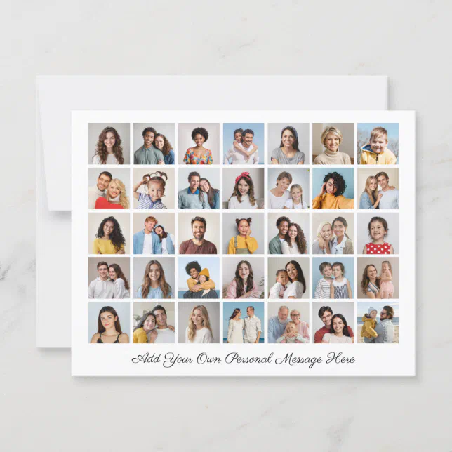 35 Photo Collage Add Your Own Greeting Card | Zazzle