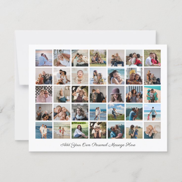 35 Photo Collage Add Your Own Greeting Card | Zazzle