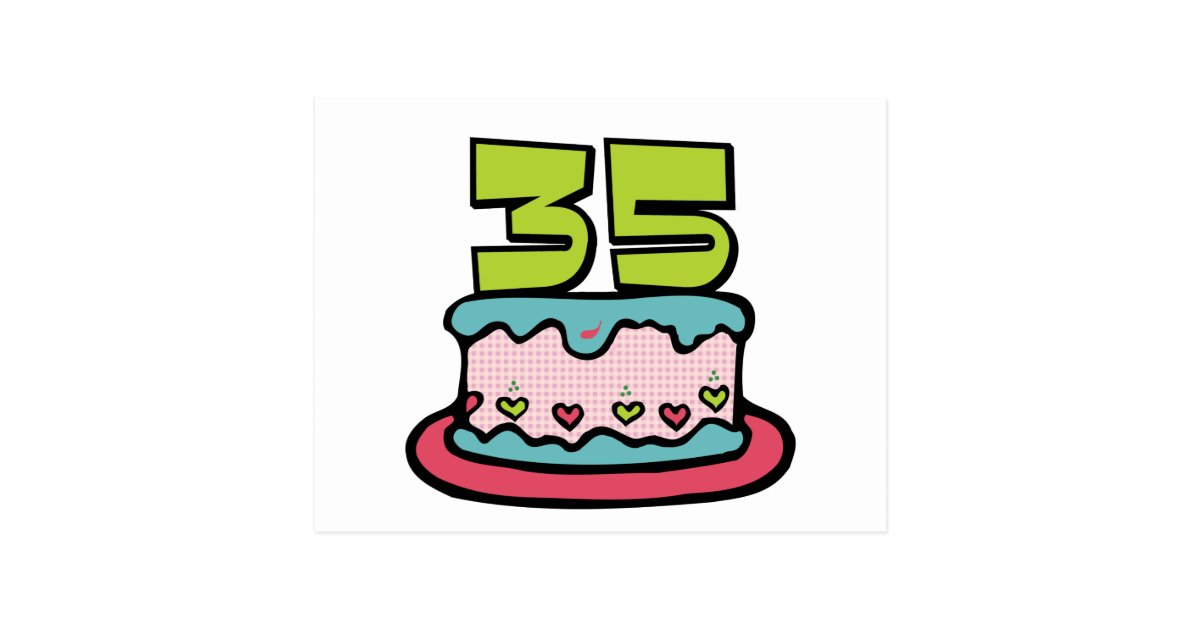 35 Year Old Birthday Cake Postcard | Zazzle.com