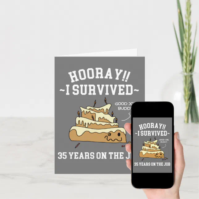 35 Years on the Job 35th Work Anniversary Card | Zazzle