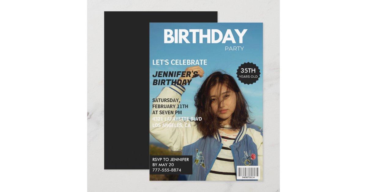 35th birthday invitations Magazine Cover | Zazzle