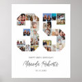 35th Birthday Number 35 Custom Photo Collage Poster | Zazzle