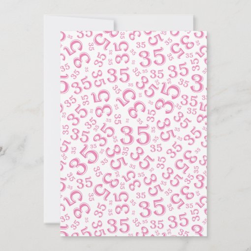 35th Birthday Party Theme Pink and White Pattern Invitation | Zazzle