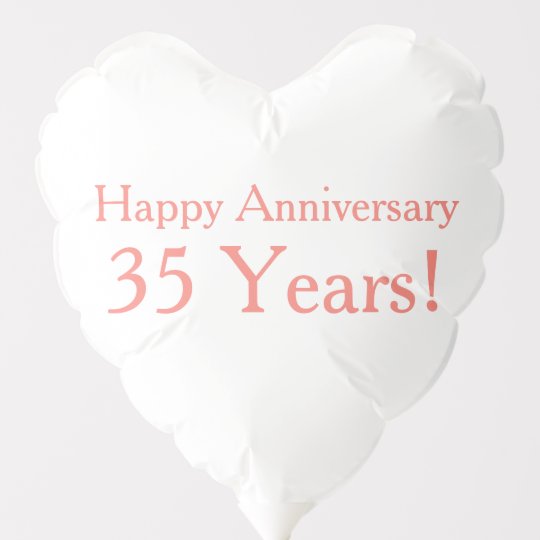 35th Wedding Anniversary Coral Heart Balloon | Zazzle.com