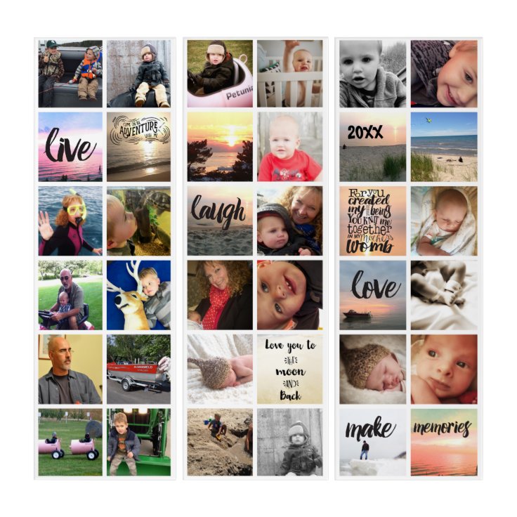 36 of Your Photos Here Photo Collage Triptych | Zazzle