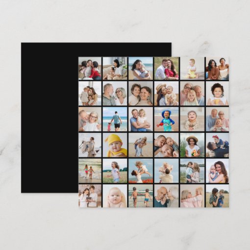 36 Photo Collage Editable Color Greeting Card | Zazzle