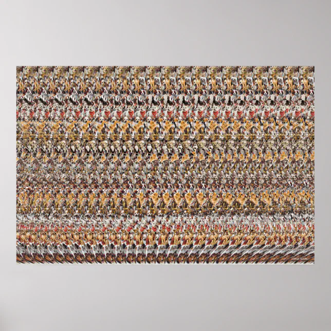 36" x 24" "Puppies Playing" 3D Magic Eye® Poster | Zazzle