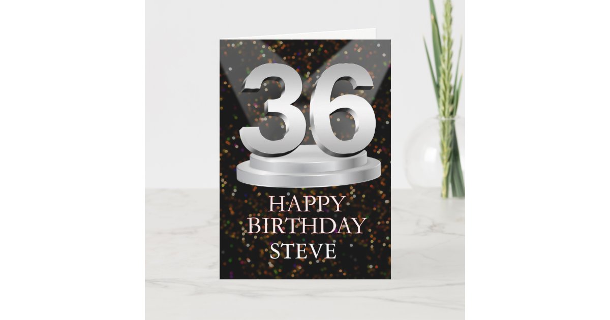 36th Birthday Spotlights Add A Name Card | Zazzle