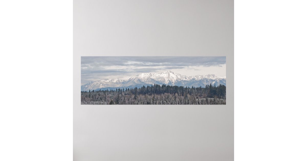 36X12 Olympic Mountain Range Poster | Zazzle