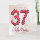 37th Birthday: Red Digital Clock Style "37" + Name Card | Zazzle.com