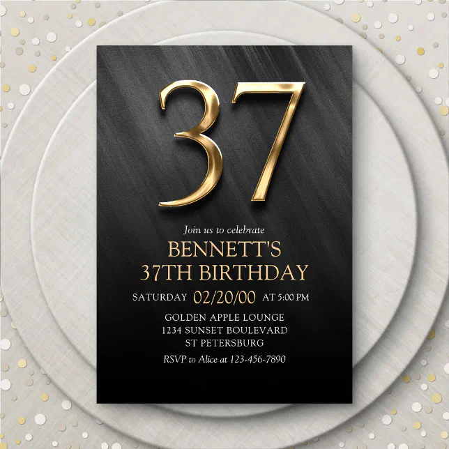 37th Birthday Invitation | Zazzle