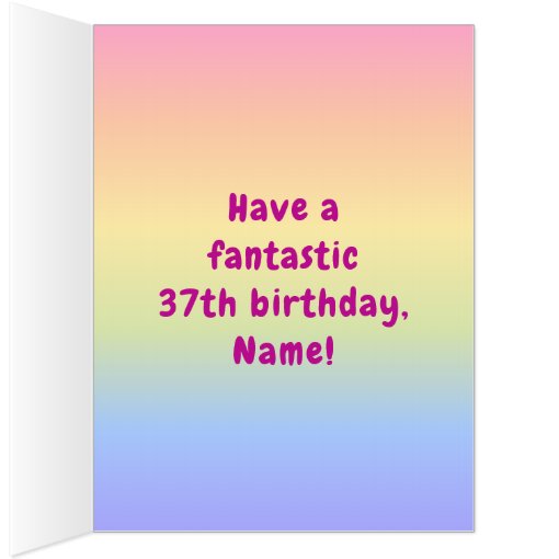 37th Birthday: Rainbow Spectrum # 37, Custom Name Card | Zazzle