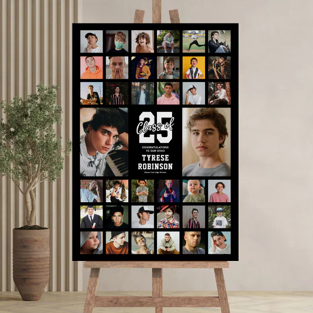 38 Photo Collage 2025 Graduation Foam Board | Zazzle