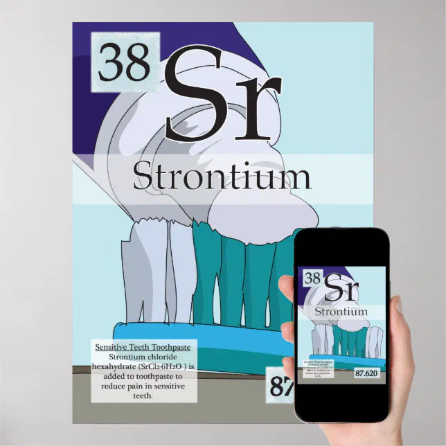 38. Strontium (Sr) Periodic Table of the Elements Poster | Zazzle