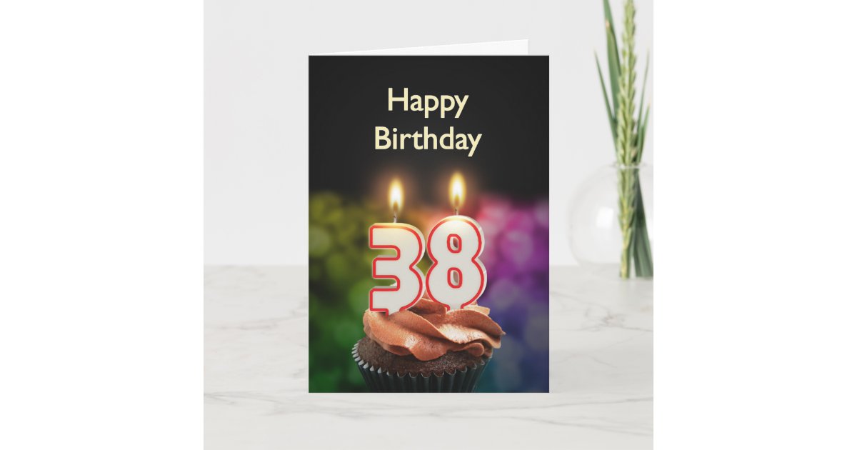 38th Birthday card with Candles | Zazzle