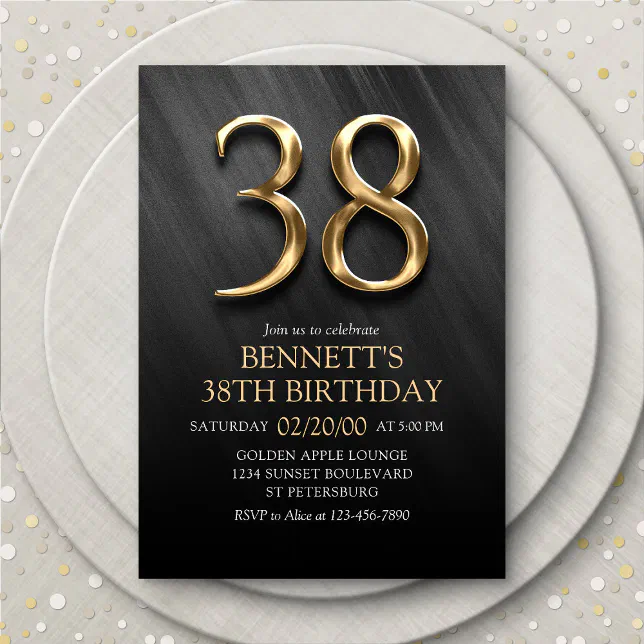 38th Birthday Invitation | Zazzle