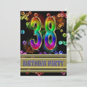 38th Birthday party Invitation with bubbles | Zazzle